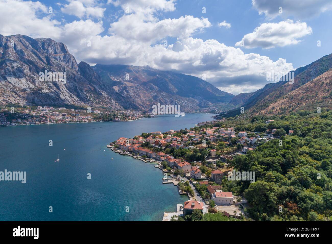 Aerial view of the village of Lepetani. Montenegro Stock Photo - Alamy