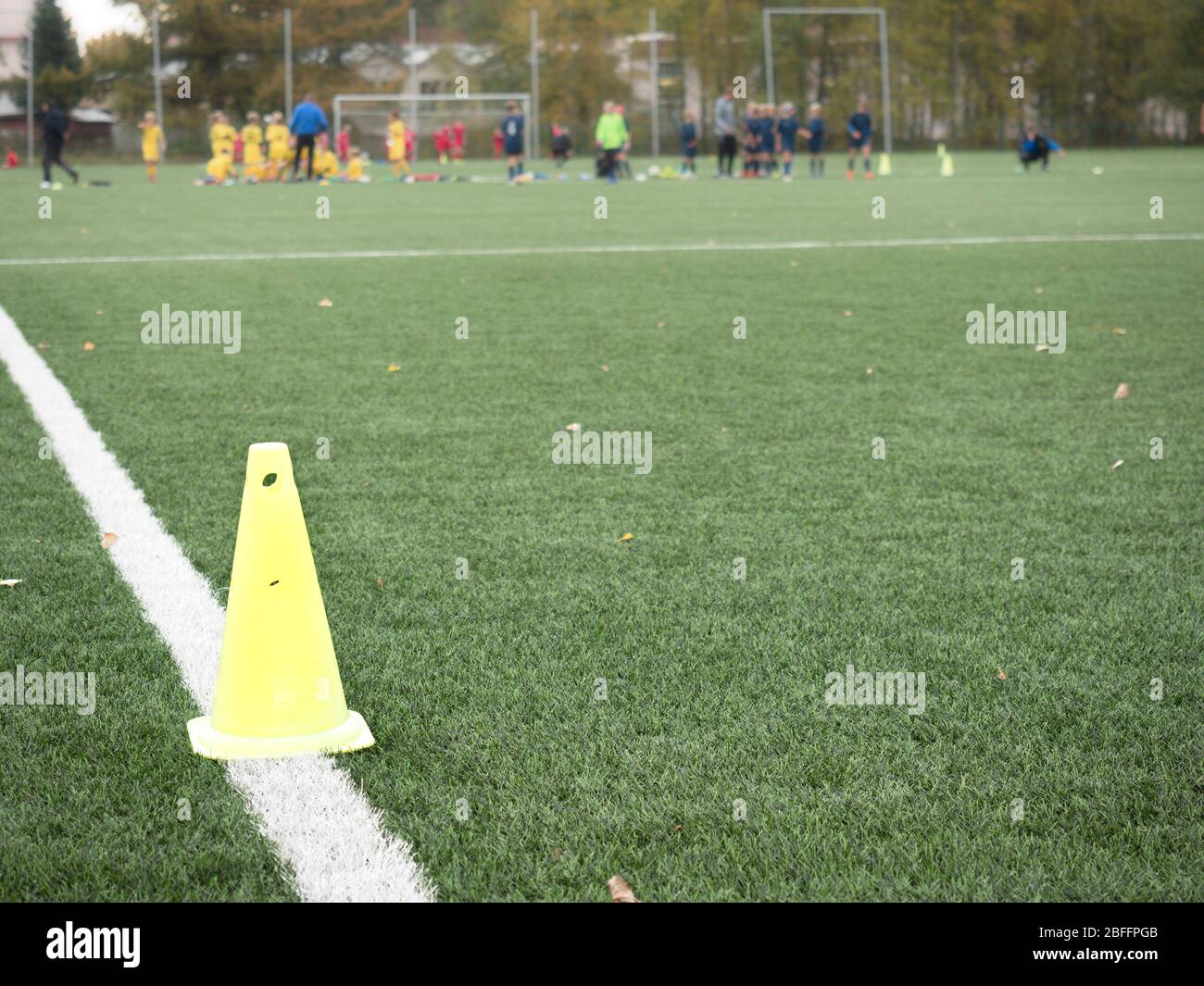 Traditional Football Field Turf with lines Stock Photo - Alamy