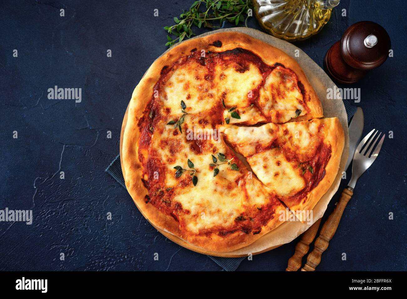 Pizza margherita with cheese hi-res stock photography and images - Alamy