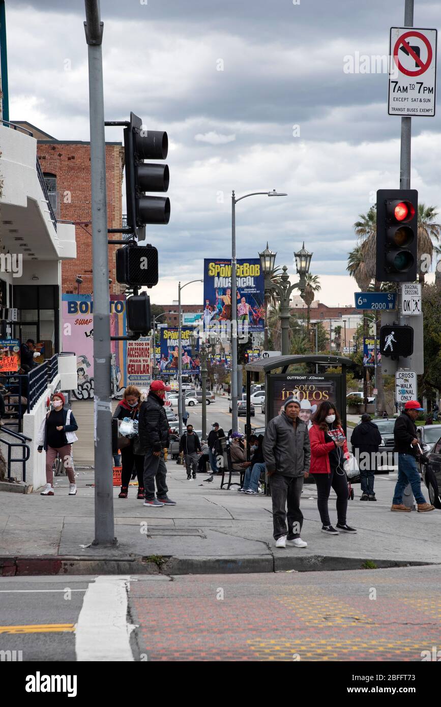 Los Angeles, CA/USA - April 9, 2020: Crowded conditions exist in the ...