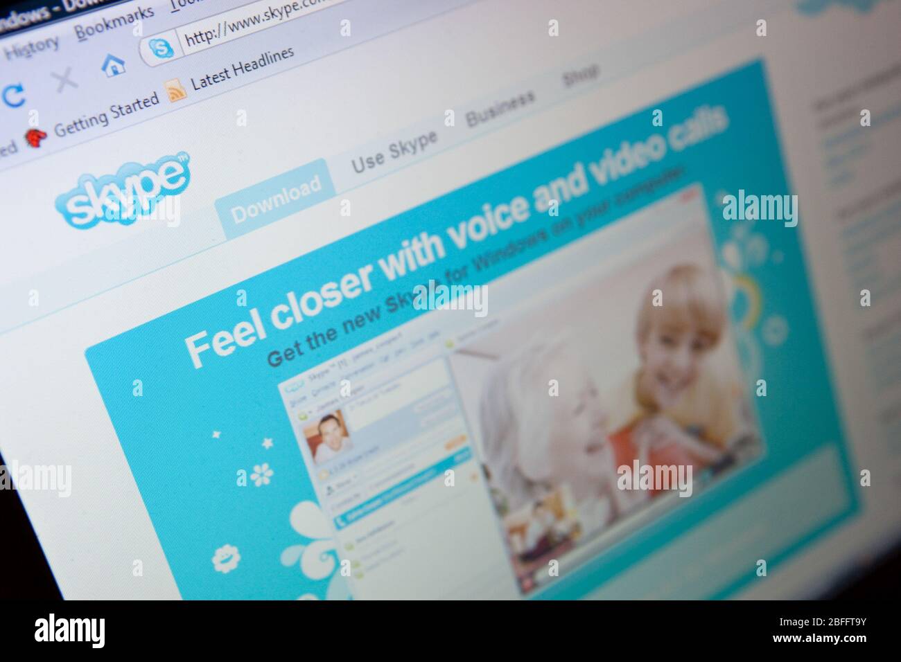 Illustrative image of the Skype website Stock Photo - Alamy