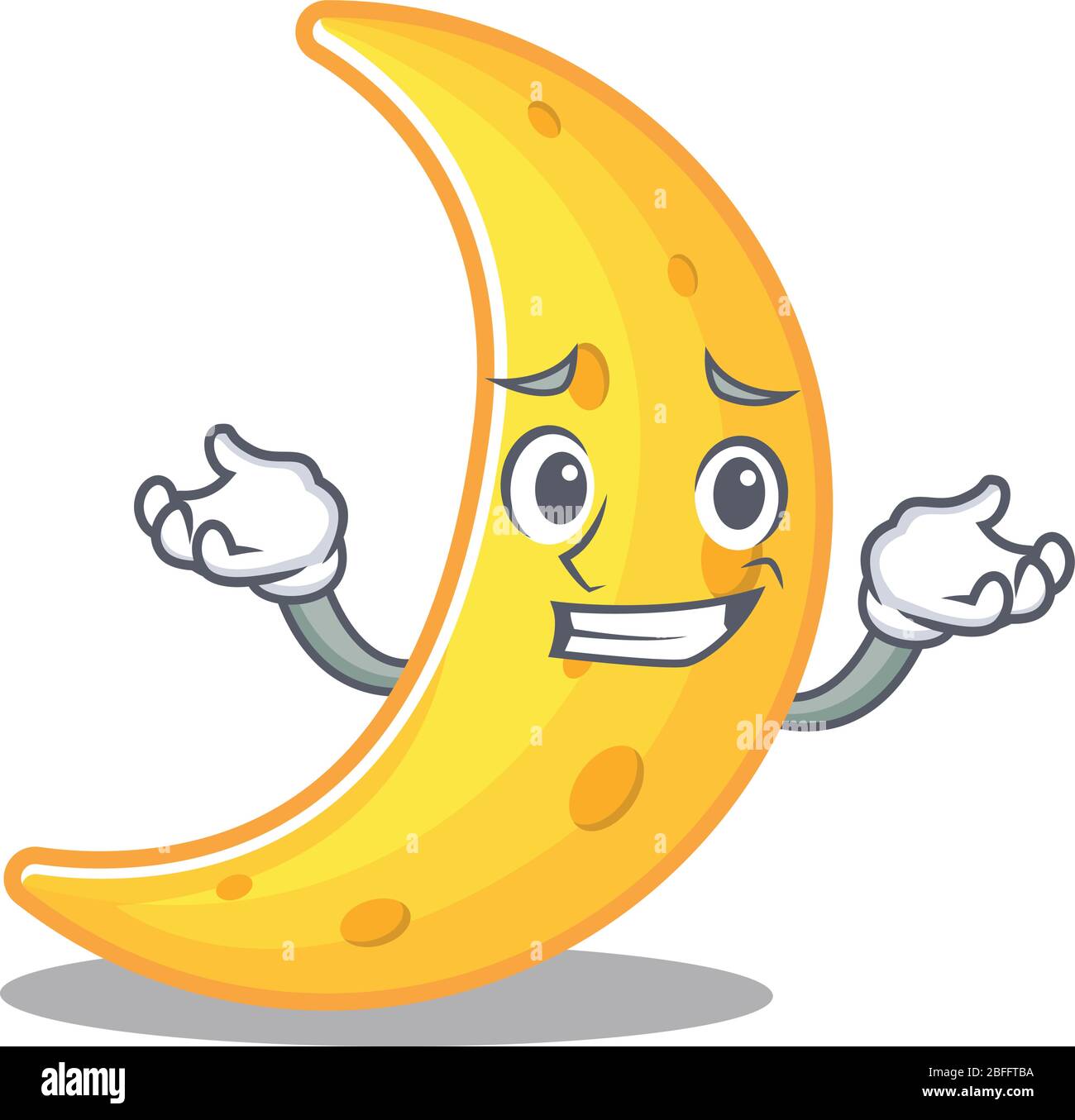 A picture of grinning crescent moon cartoon design concept Stock Vector ...
