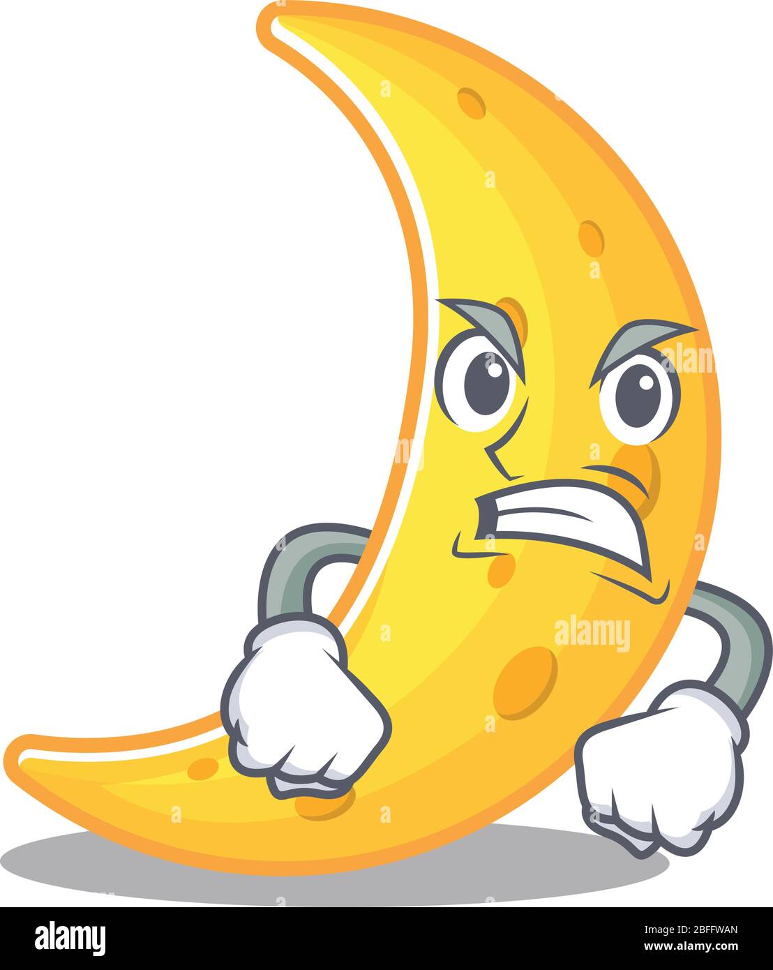 Mascot design concept of crescent moon with angry face Stock Vector ...