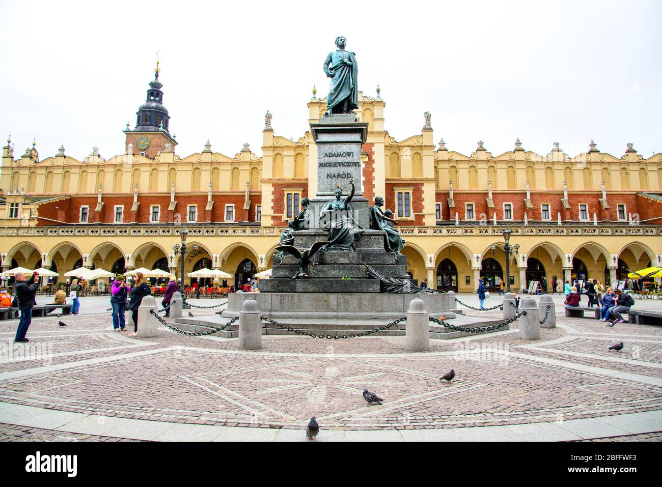 Adam Mickiewicz Monument Main Market Square Krakow Poland Cloth Market ...