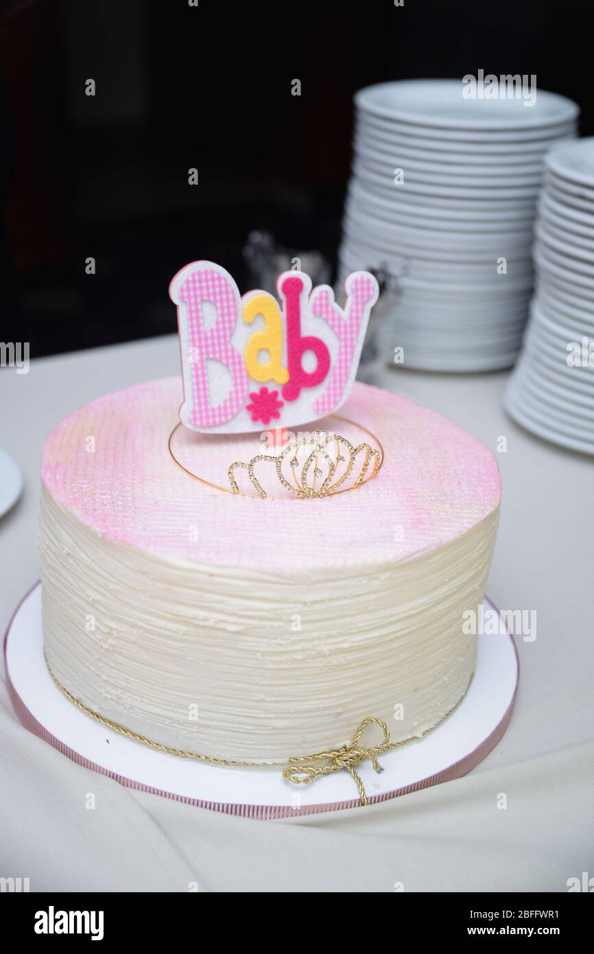 A beautiful big cake for a special event. Sweet table for special party ...