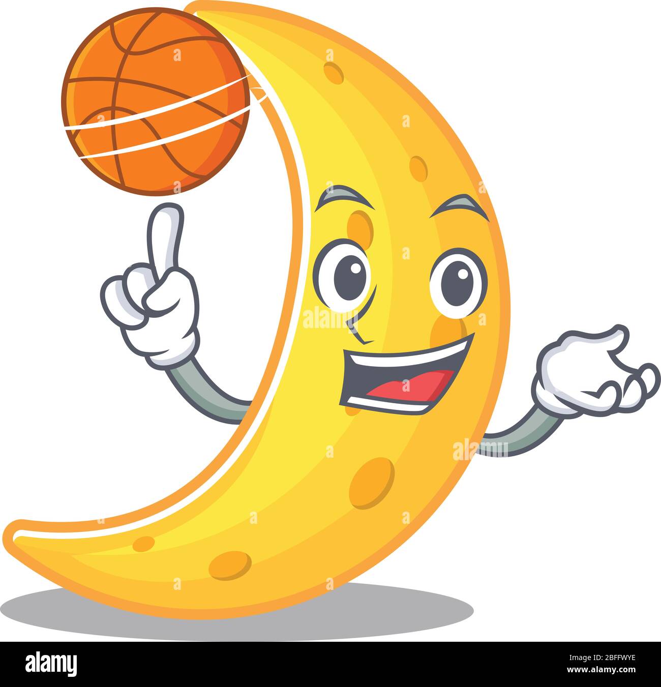 Gorgeous crescent moon mascot design style with basketball Stock Vector ...