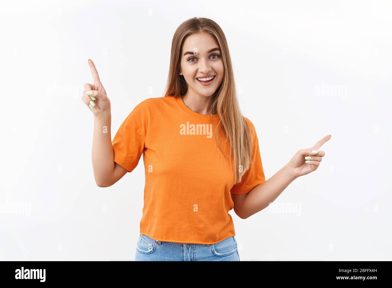 Products advertisement girl hi-res stock photography and images - Alamy