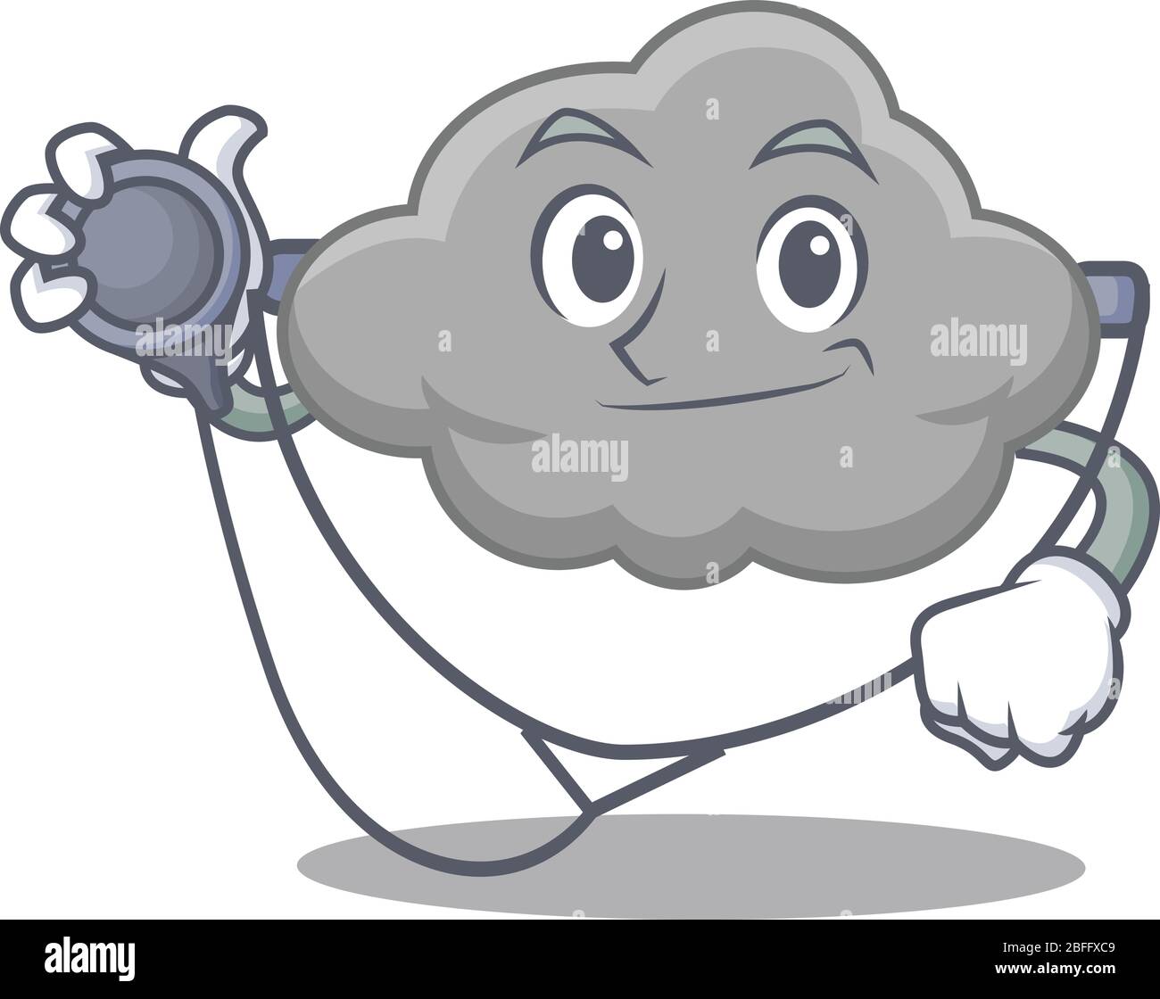 Grey cloud in doctor cartoon character with tools Stock Vector Image ...