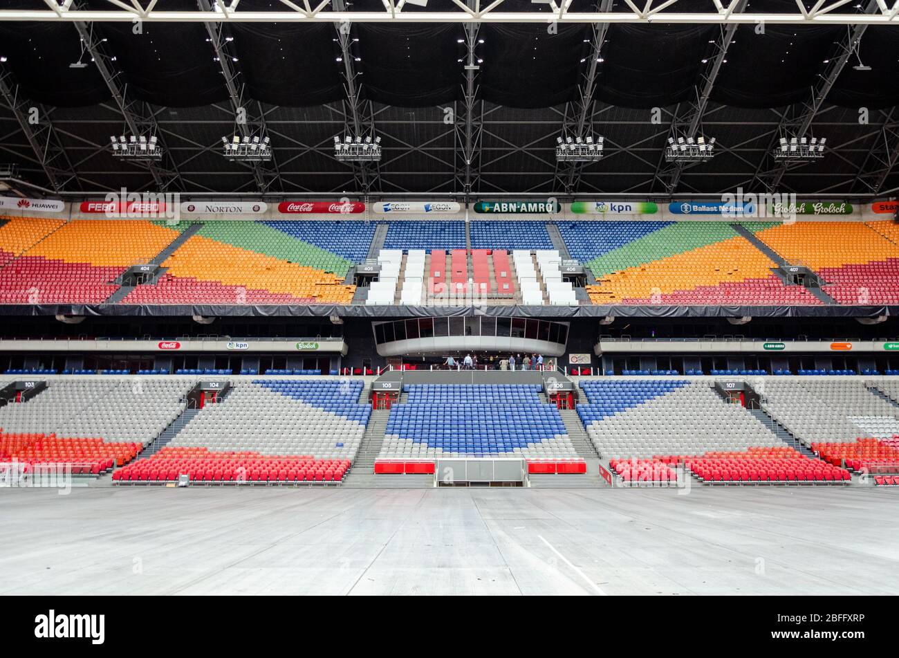 Interior view of Johan Cruyff Arena during off-season with the playing ...