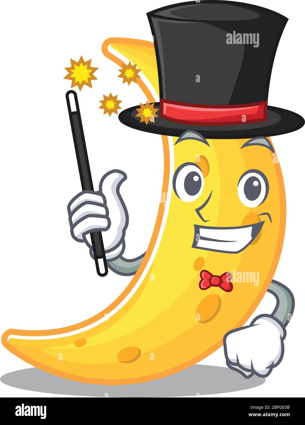 An attractive Magician of crescent moon cartoon design Stock Vector ...