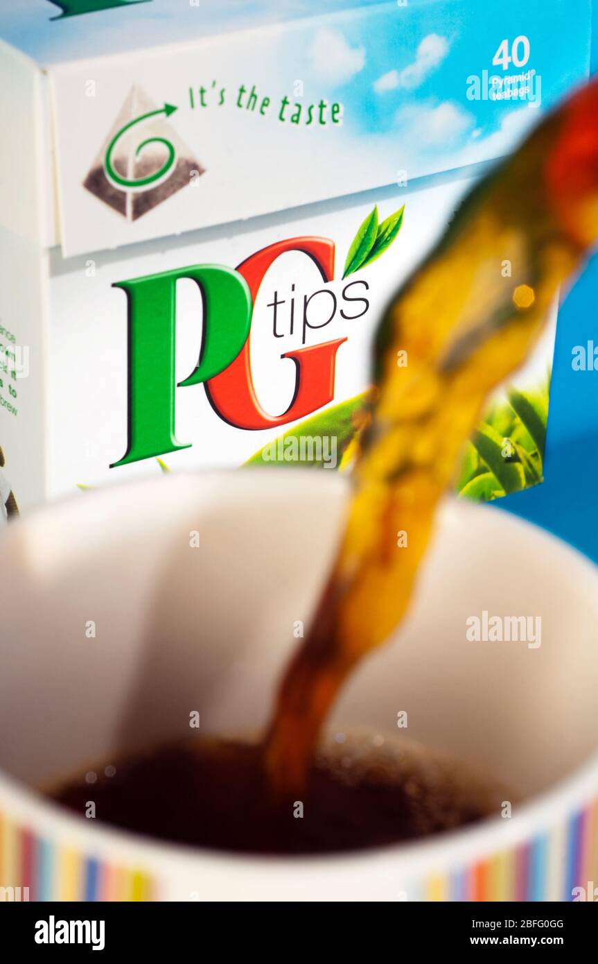 Illustrative image of PG Tips pyramid tea bags, a Unilever food product ...