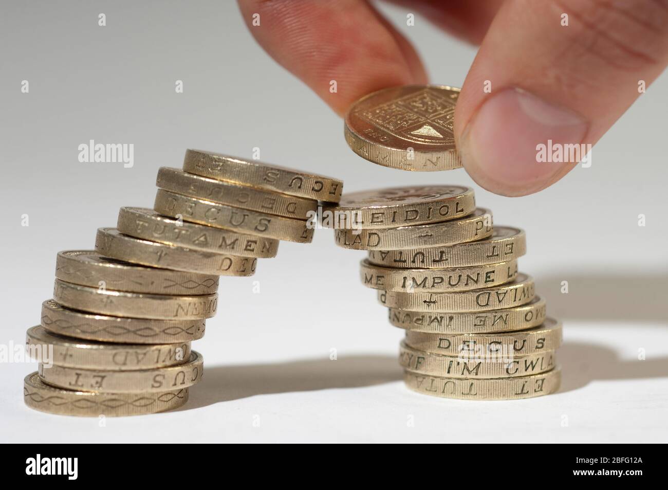 A stack of pound coins Stock Photo - Alamy