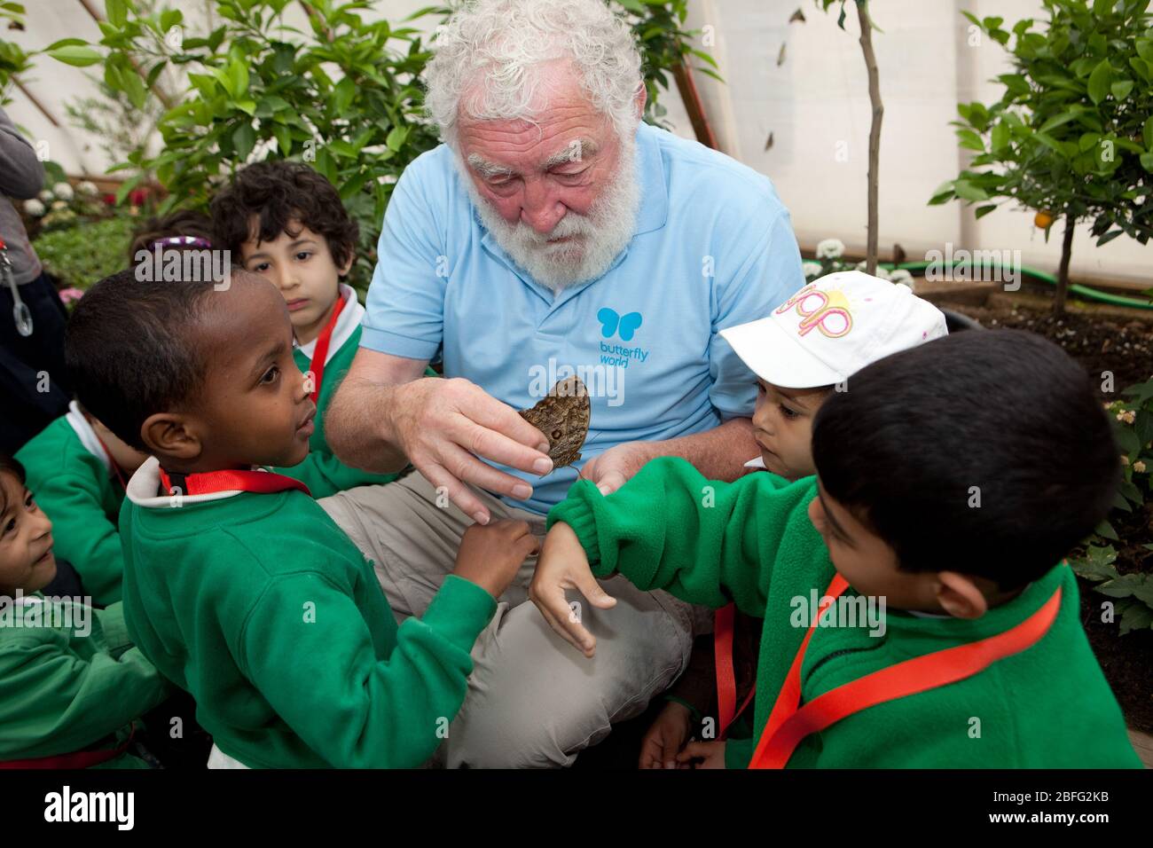 Botanist and environmental campaigner David Bellamy shows a group of ...