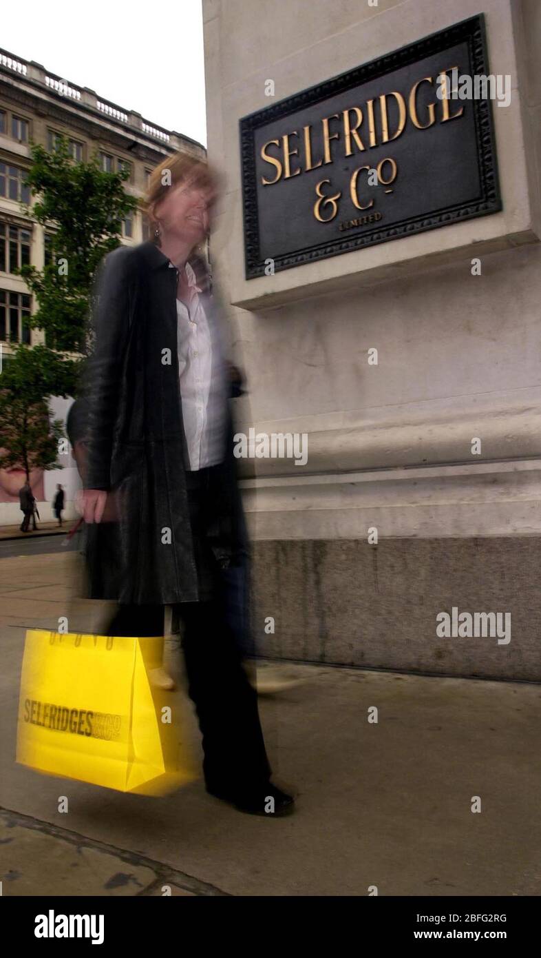 selfridges branding outside the Oxford Street store, London Stock Photo ...
