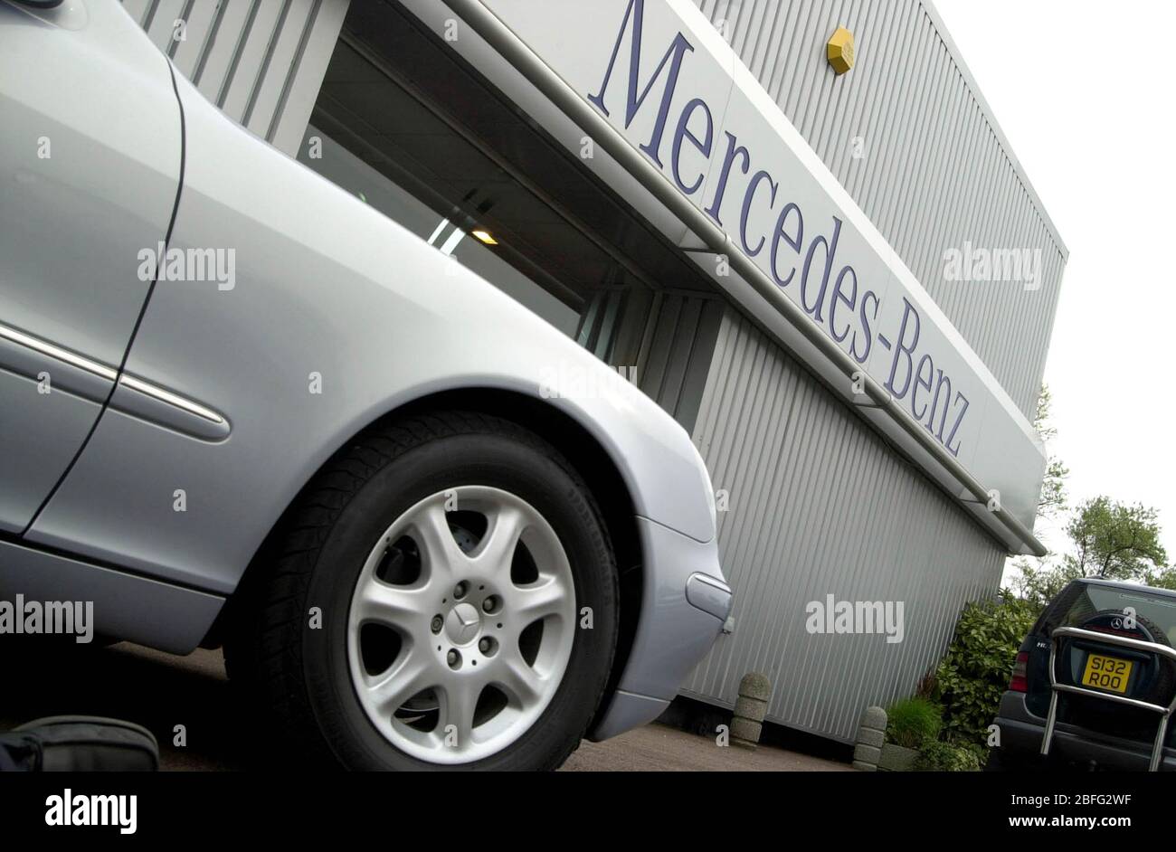 Picture shows a Mercedes- Benz vehicle outside a Mercedes- Benz ...