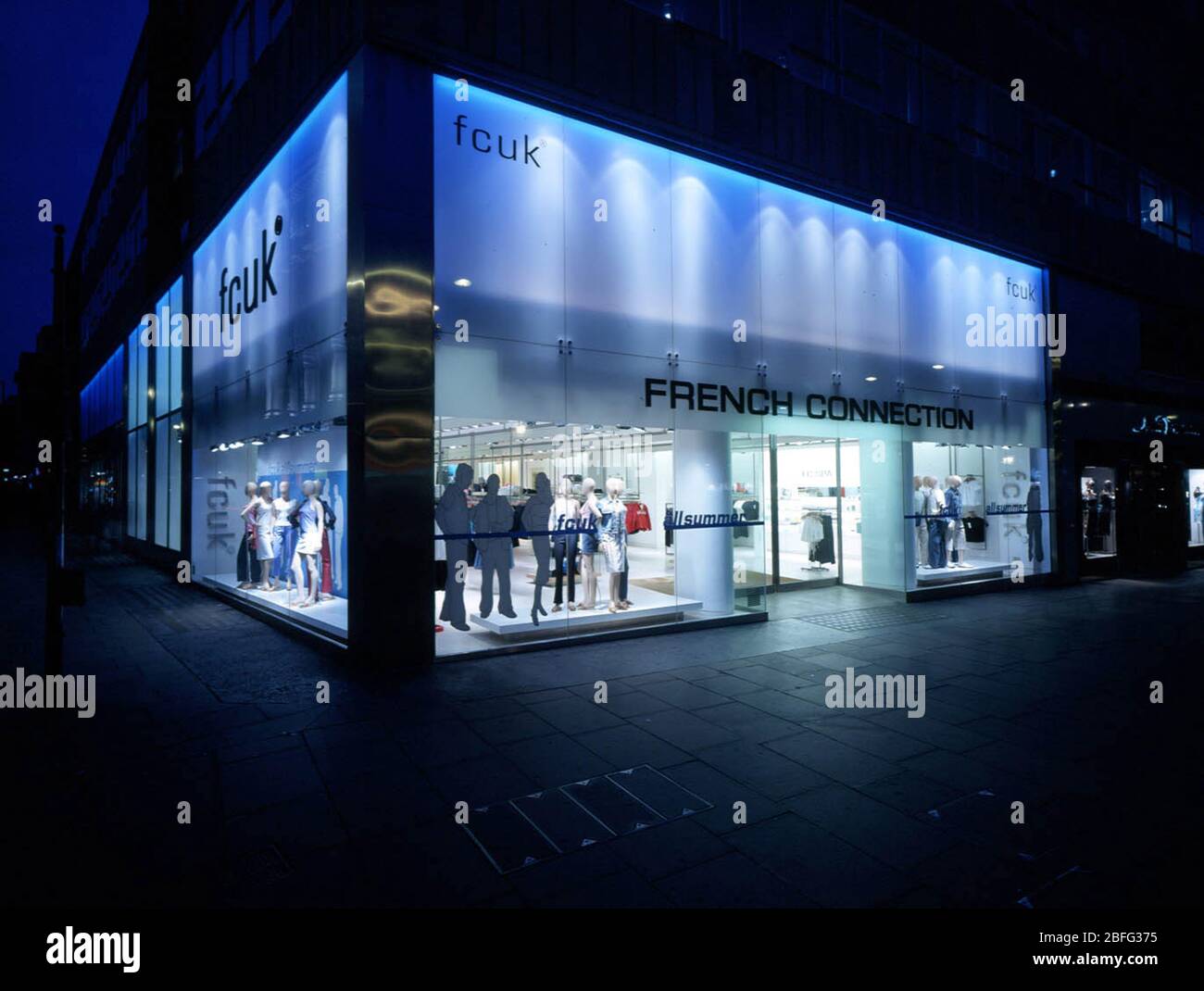 The French Connection store on Oxford Street, pictured at night Stock ...