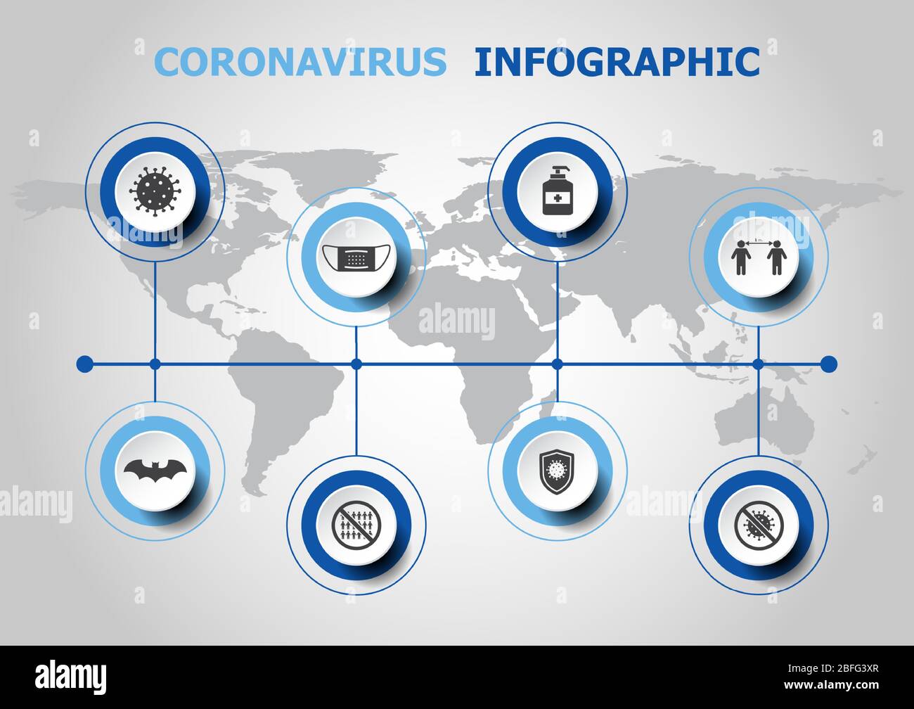 Infographic design with coronavirus icons, stock vector Stock Vector ...