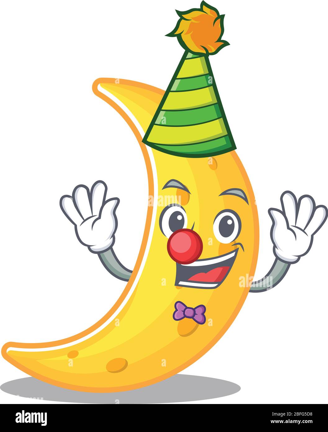 cartoon character design concept of cute clown crescent moon Stock ...
