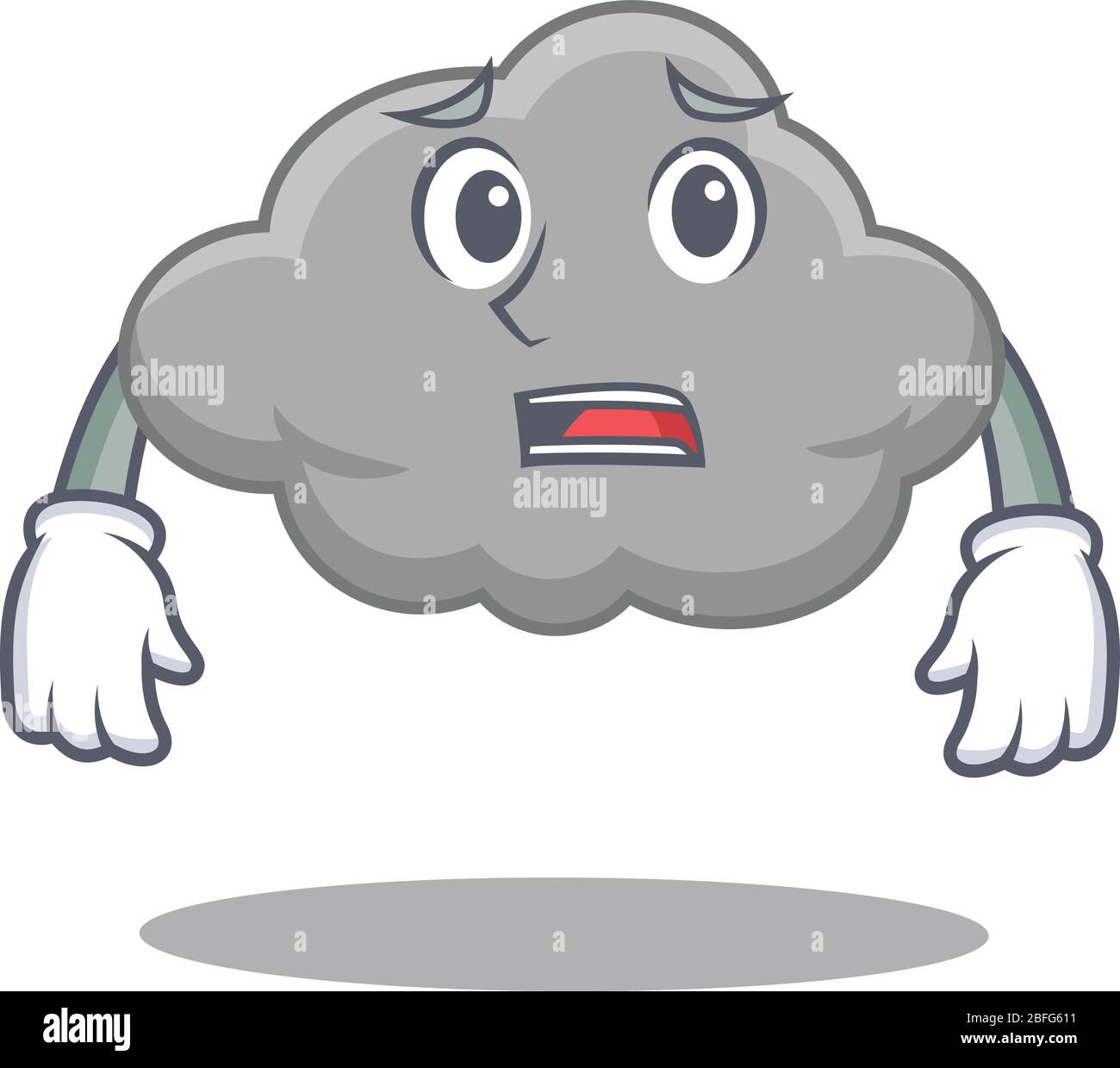 Cartoon design style of grey cloud showing worried face Stock Vector ...