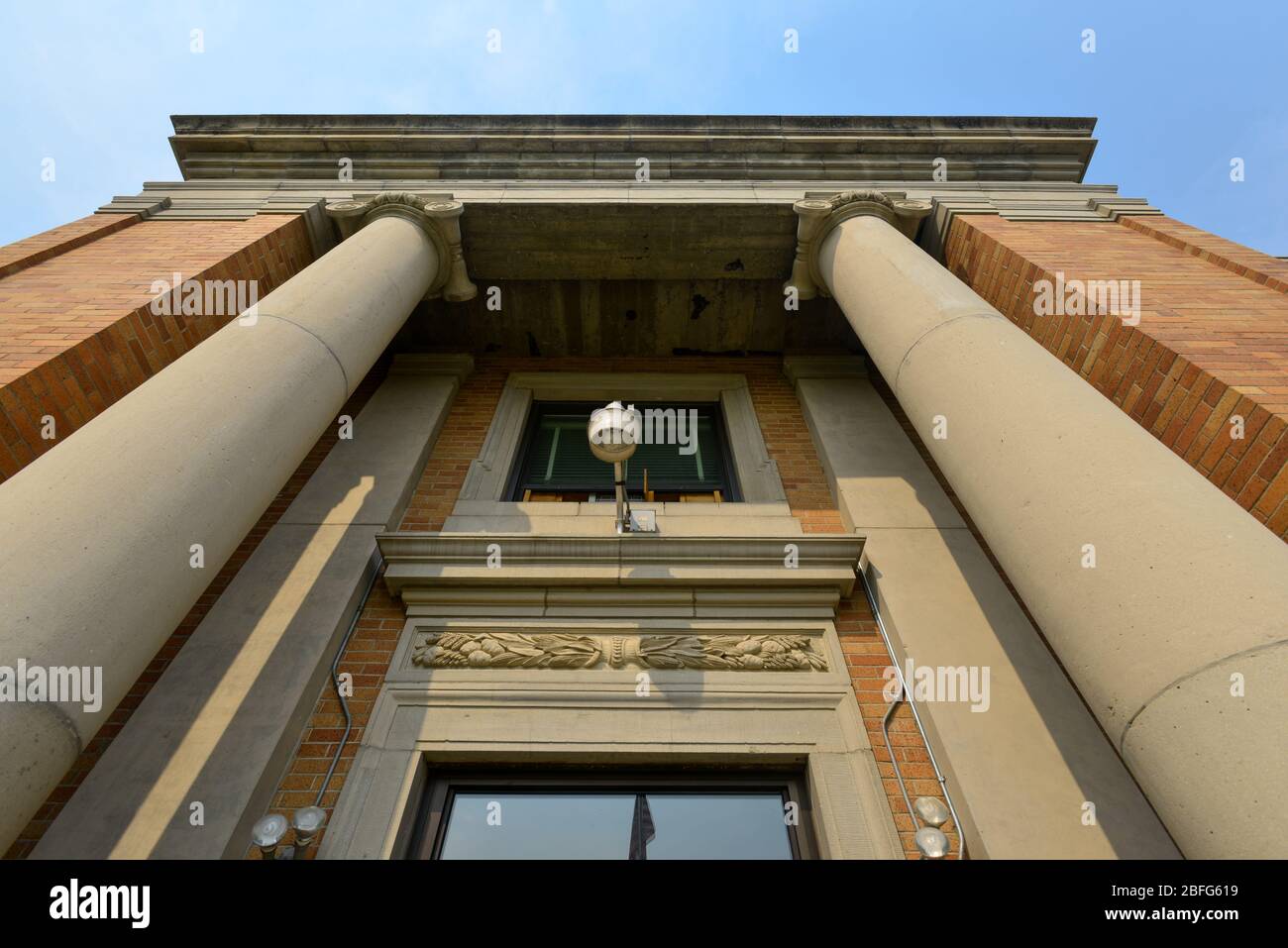 Columbus, Montana, USA - August 19, 2012: Columns tower above the ...