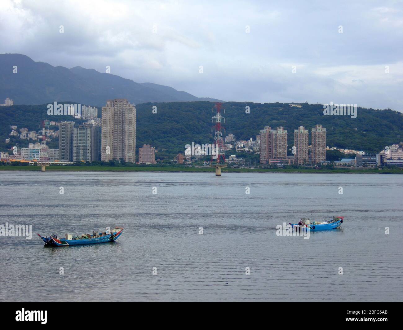 Beautiful landscape around Tamsui River at Taipei, Taiwan Stock Photo ...