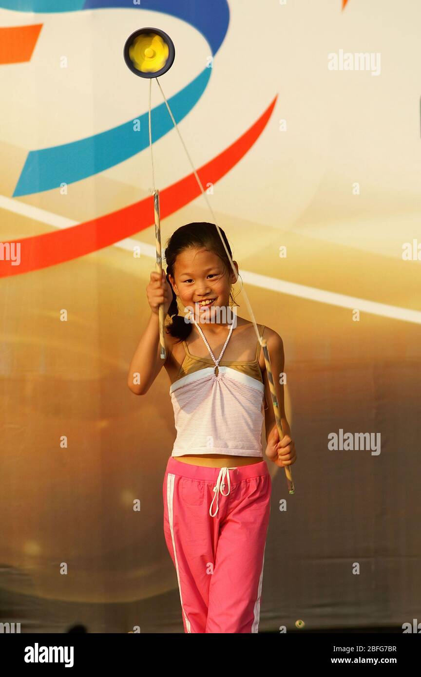 Taipei, APR 30, 2005 - Child peformance of the Super Diabolo ...