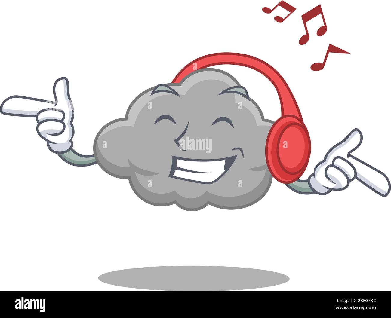 Grey cloud Cartoon design concept listening music Stock Vector Image ...