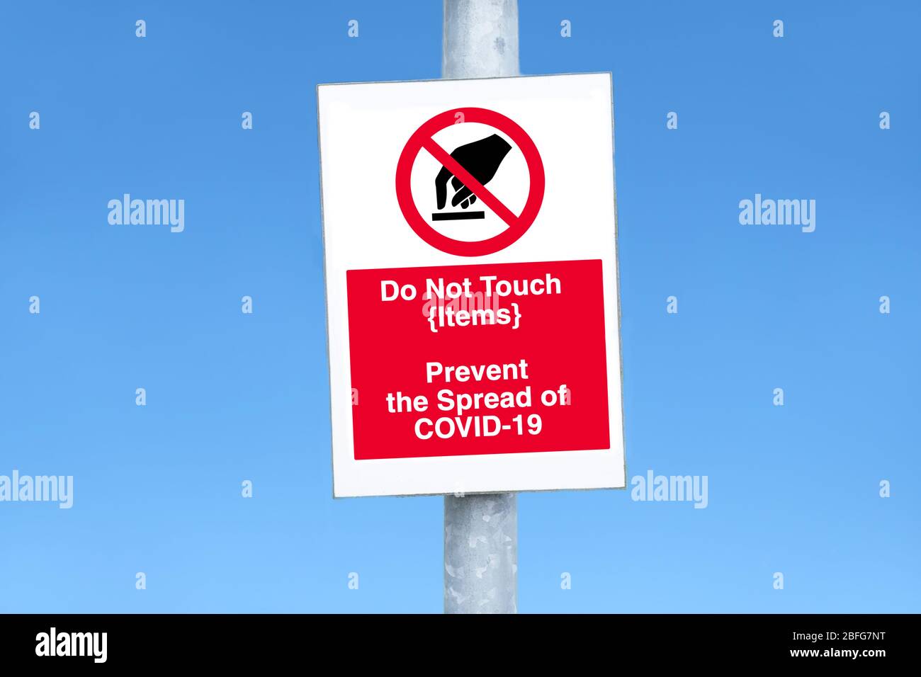 Do not touch surfaces sign due to Coronavirus Stock Photo - Alamy