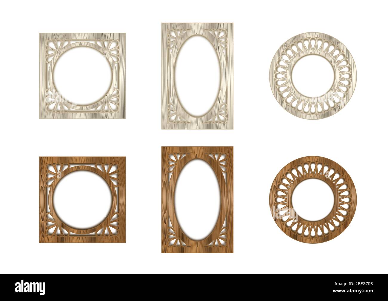 set of wooden frames Stock Photo - Alamy