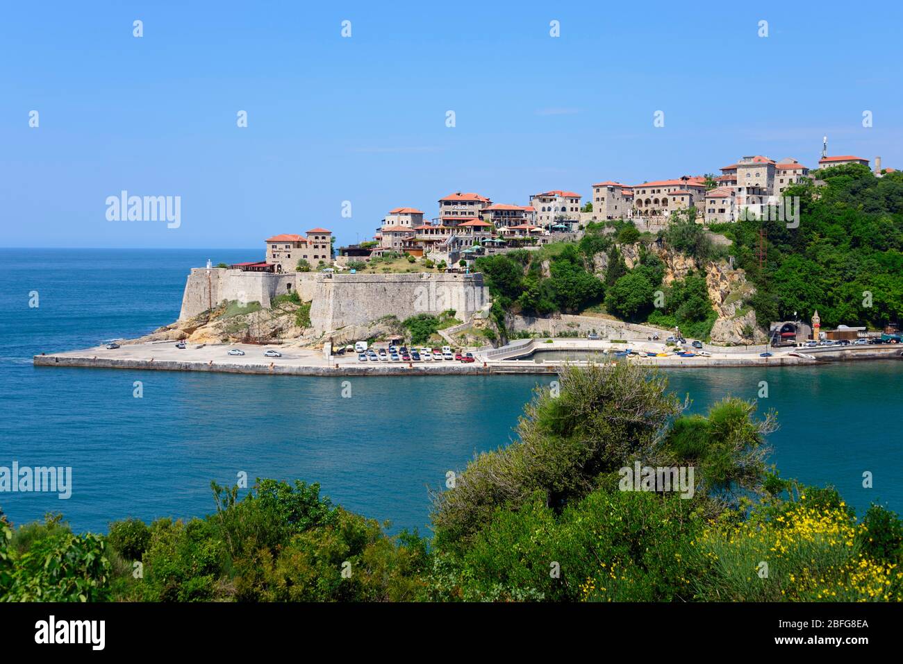 View of fortress with old town, Ulcinj, Montenegro Stock Photo - Alamy