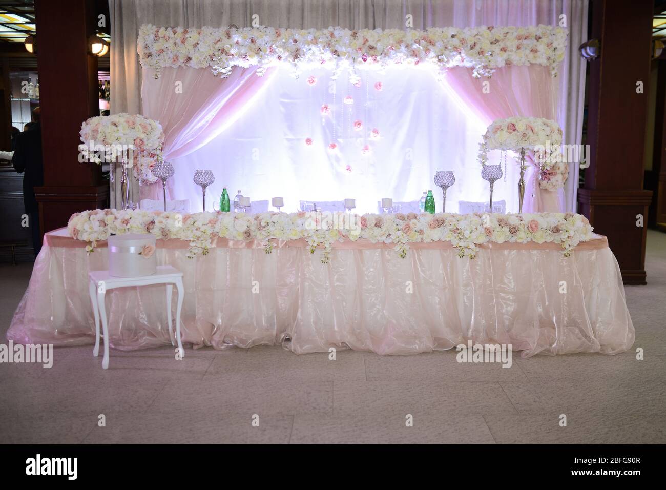 Beautifully decorated table for a special event. Celebration and ...