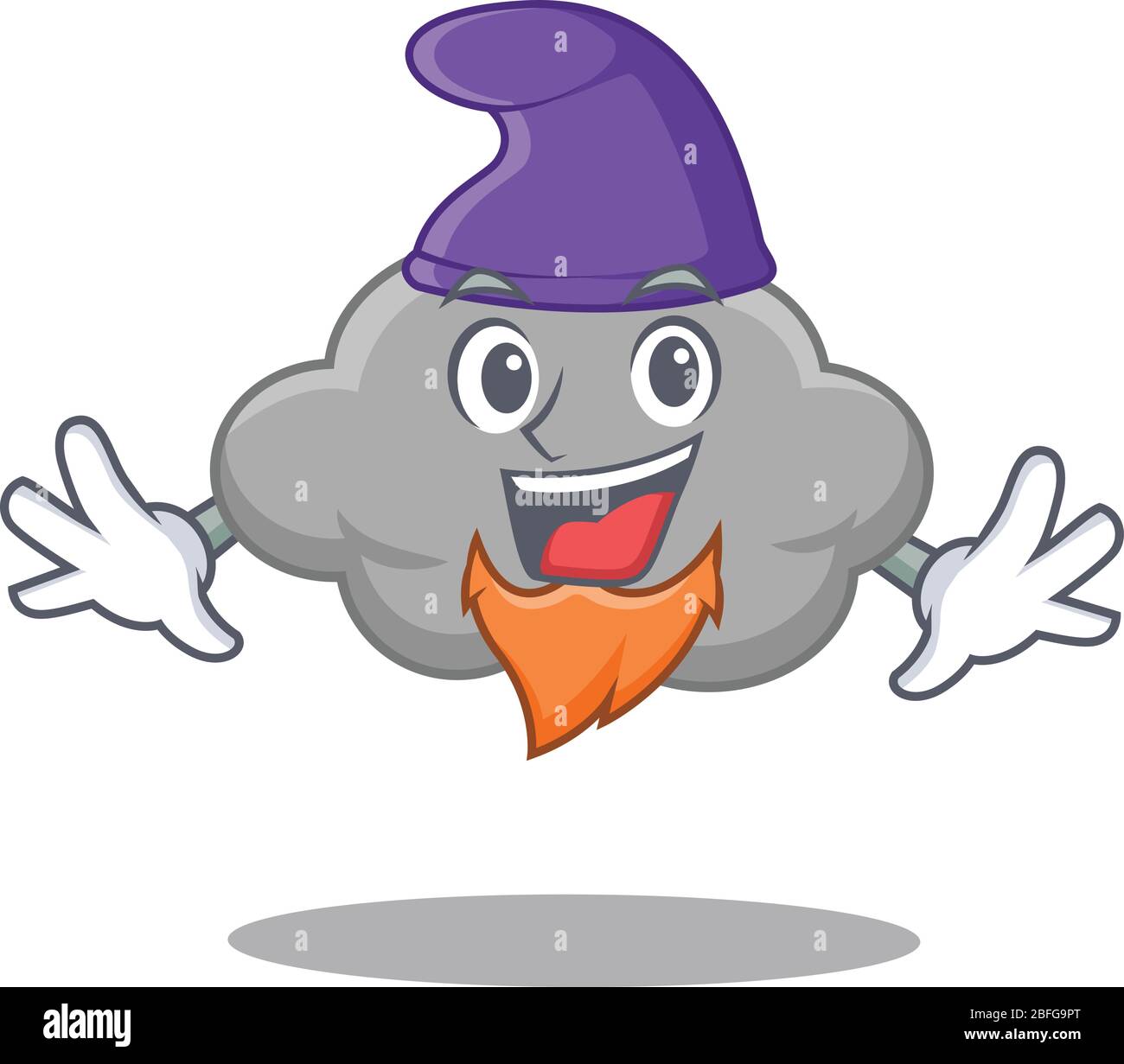 Cute picture of grey cloud in Elf cartoon design Stock Vector Image ...