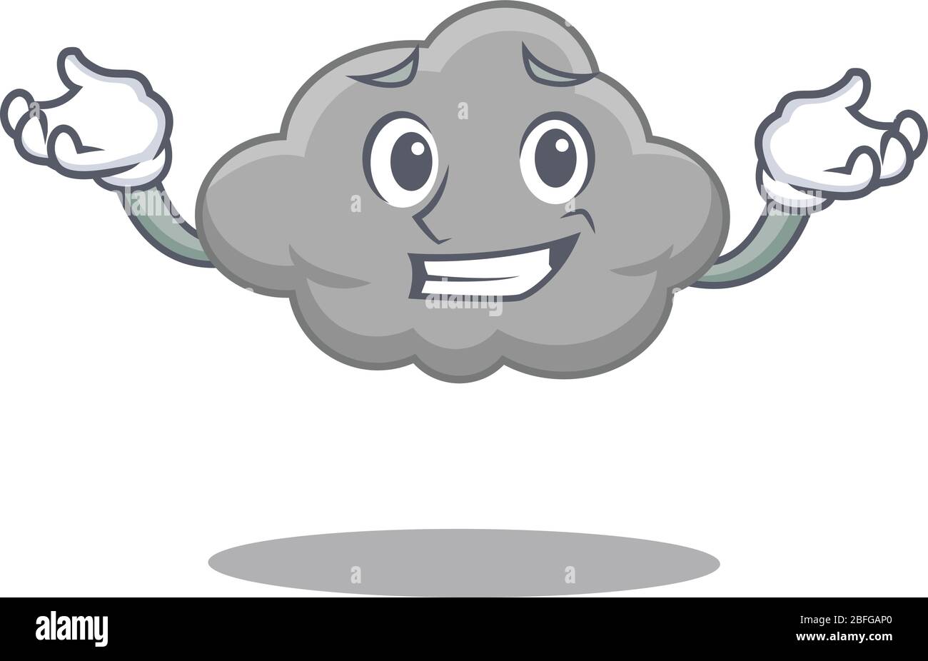 A picture of grinning grey cloud cartoon design concept Stock Vector ...