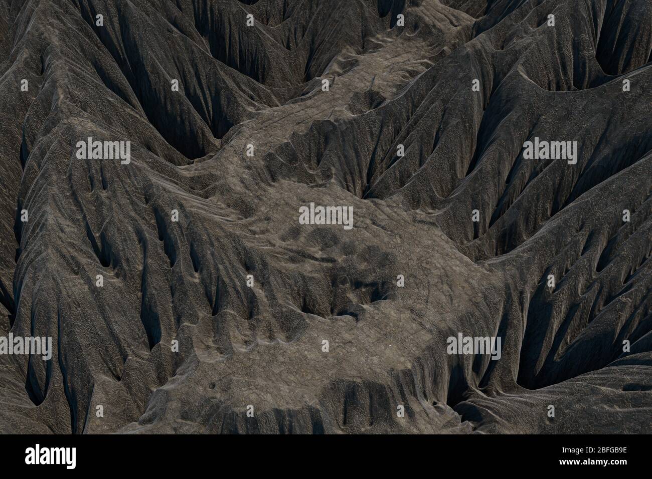 Rolling mountain roads, natural background, 3d rendering. Computer ...