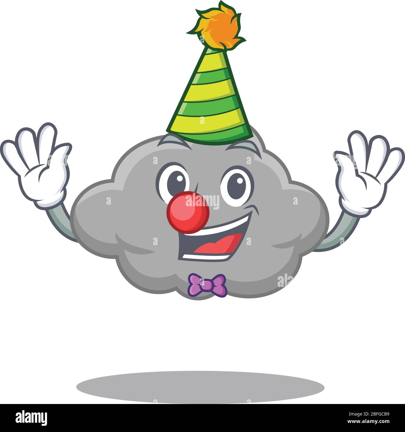cartoon character design concept of cute clown grey cloud Stock Vector ...