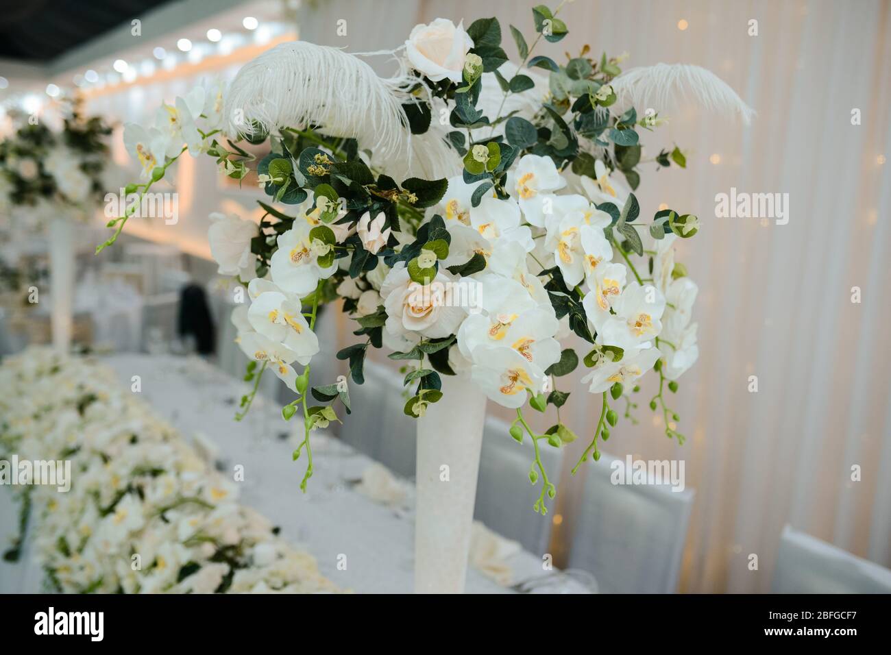 Beautifully decorated table for a special event. Celebration and ...