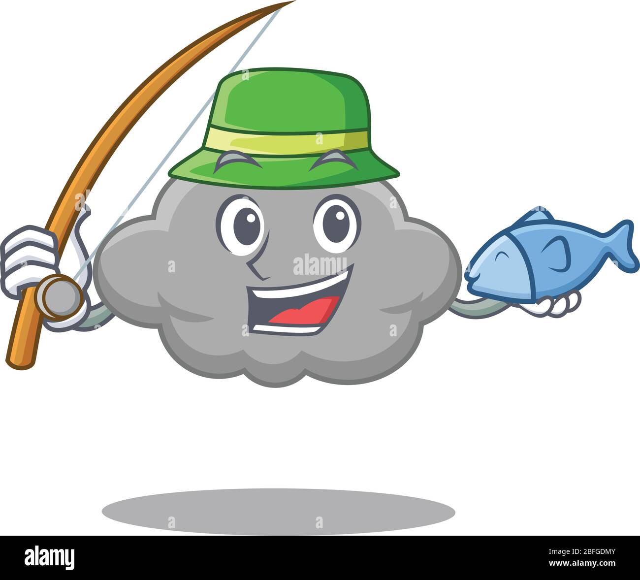 Cartoon design concept of grey cloud while fishing Stock Vector Image ...