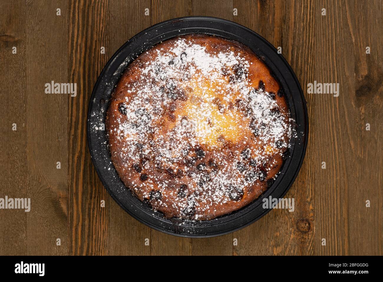 Traditional romanian cake called Pasca isolated on a wood background ...
