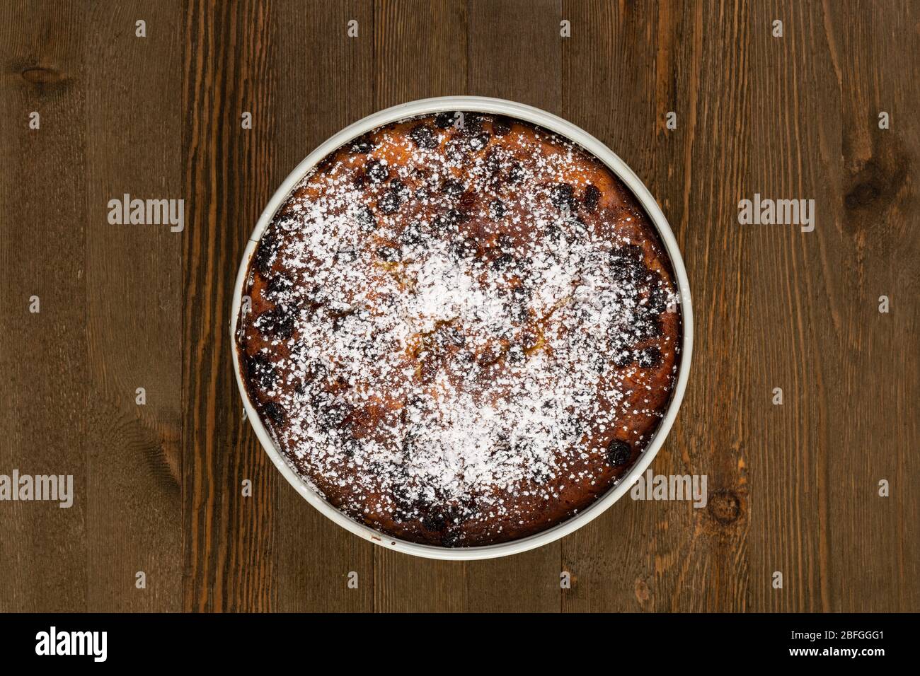 Traditional romanian cake called Pasca isolated on a wood background ...