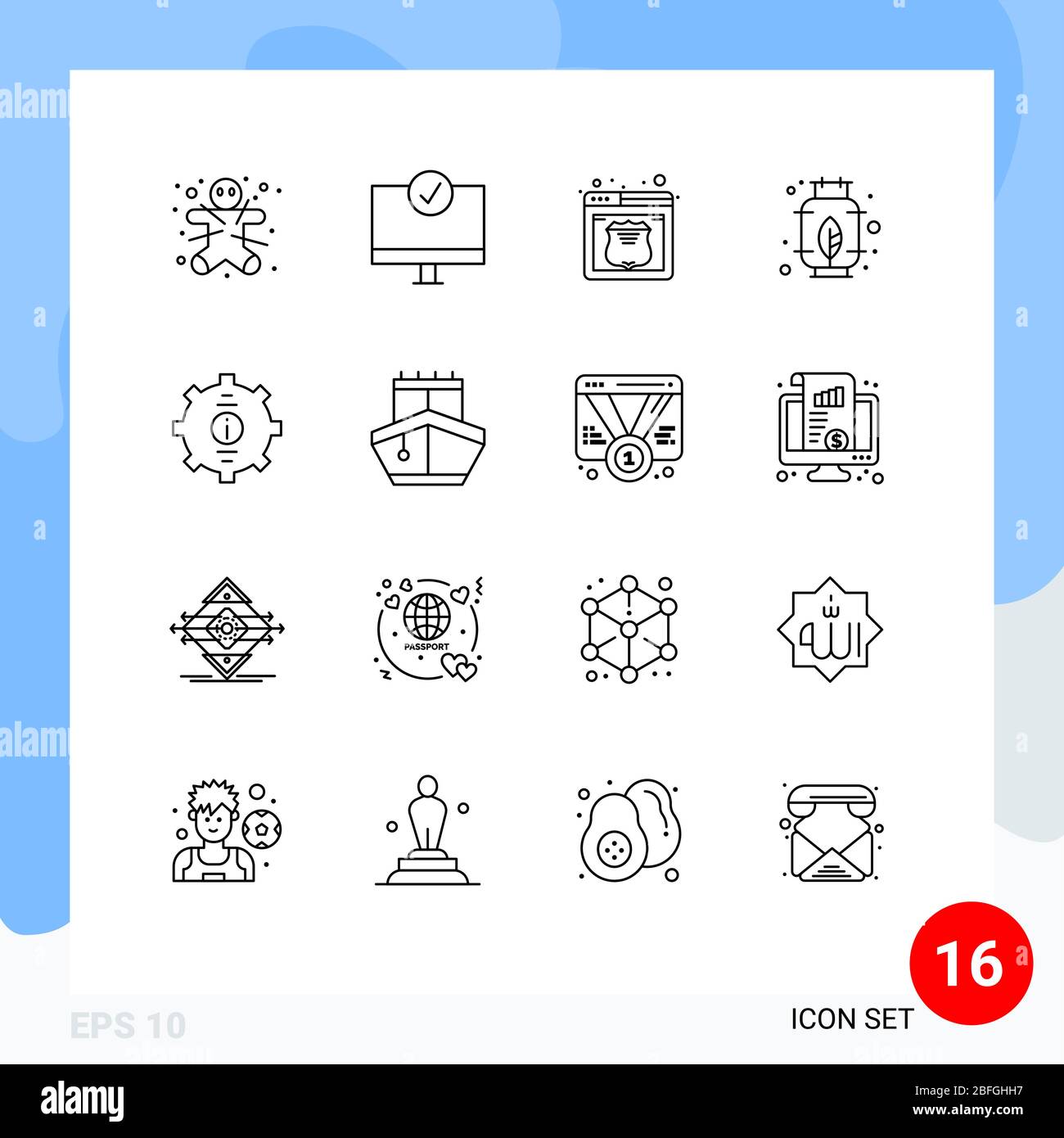 16 User Interface Outline Pack of modern Signs and Symbols of customer ...