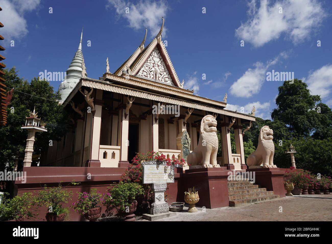 Wat Phnom in Phnom Penh, Cambodia. Buddhist temple built in 1372 and is ...
