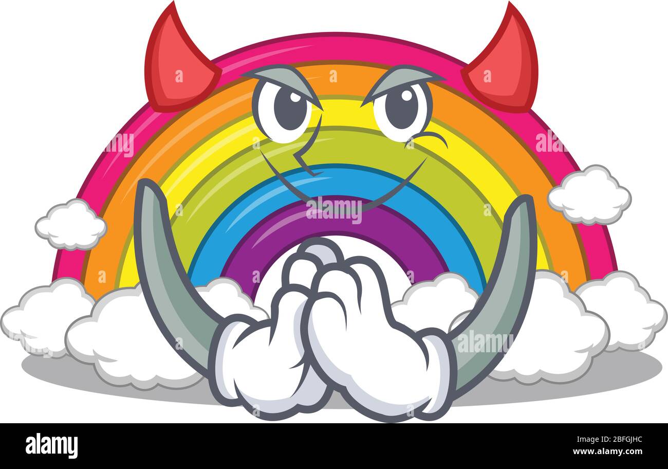 rainbow dressed as devil cartoon character design style Stock Vector ...