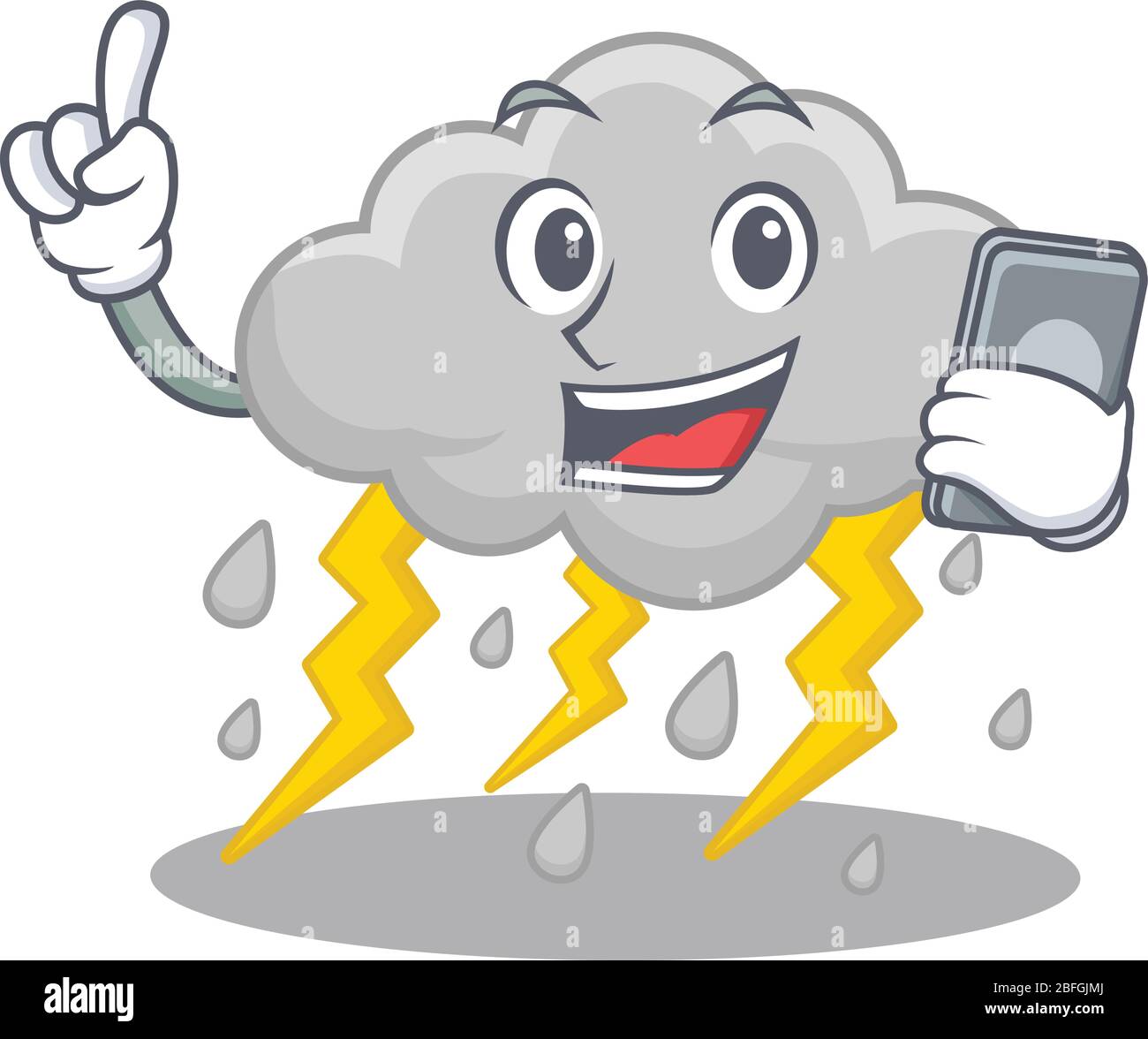 Cloud stormy cartoon character speaking on phone Stock Vector Image ...