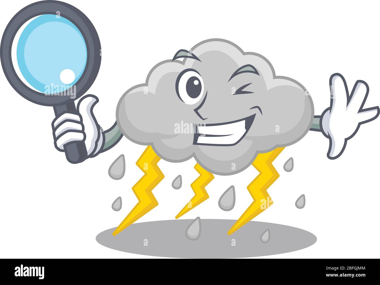 Smart Detective of cloud stormy mascot design style with tools Stock ...