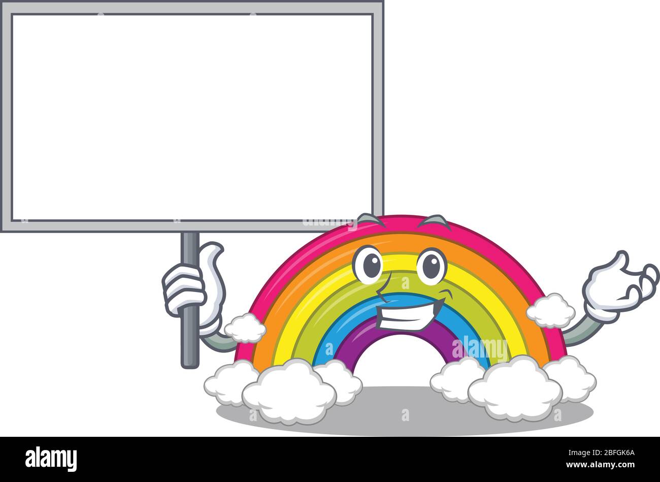 An icon of rainbow mascot design style bring a board Stock Vector Image ...