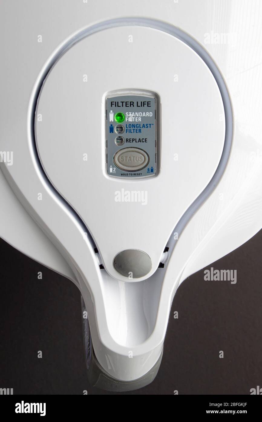 A super close up of a Brita Grand 10-Cup BPA Free Water Pitcher with ...