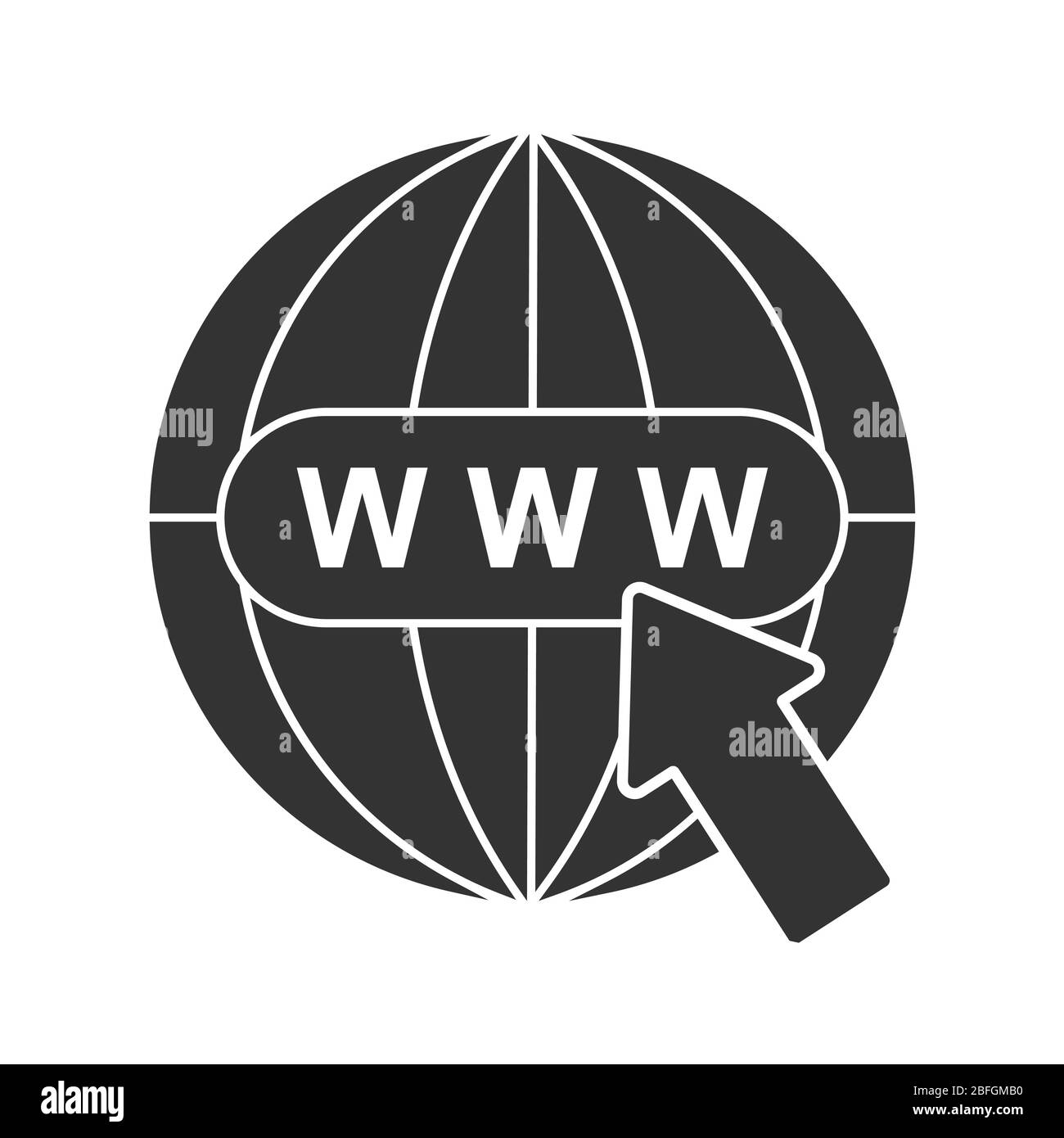 Vector icon of the world wide web connection Sign. Template for the ...