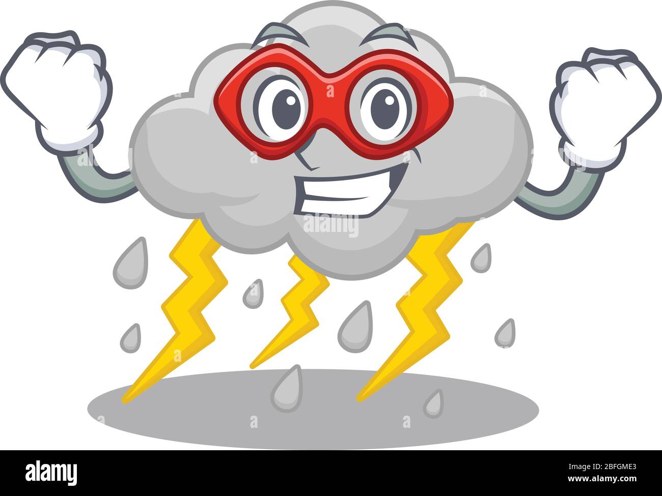 A cartoon character of cloud stormy performed as a Super hero Stock ...