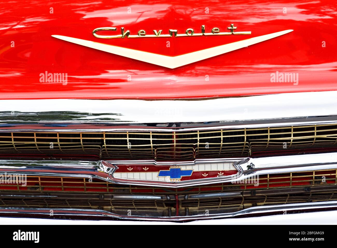 Automobiles / American made 1957 Chevolet displayed at motor show in ...