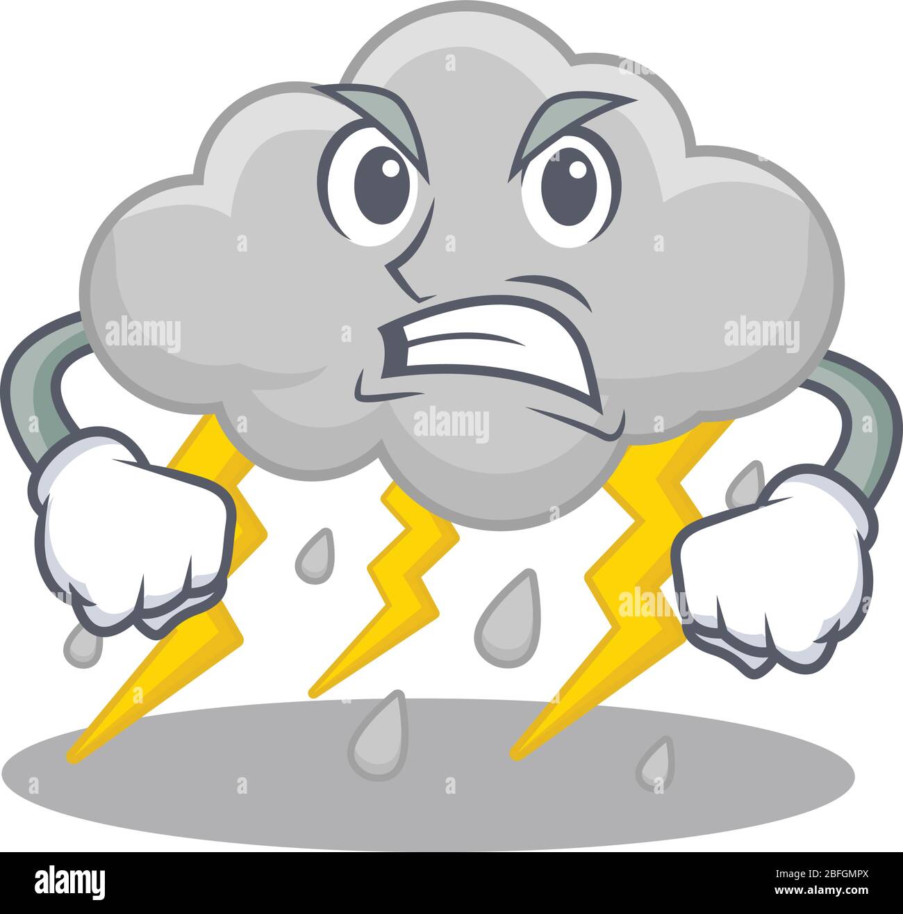 Mascot design concept of cloud stormy with angry face Stock Vector ...
